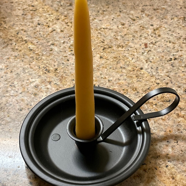 Taper Candle Holder Pan With Handle Metal Craft Supply Farmhouse ...