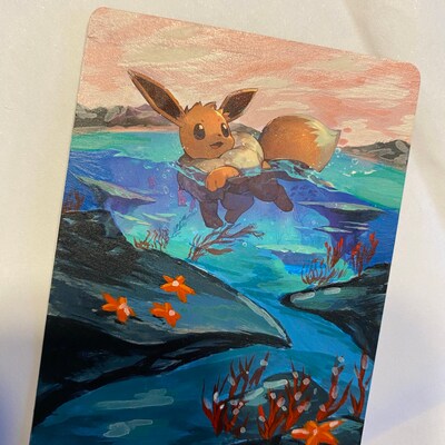 Pokemon Hand Painted Card Psyduck psyduck - Etsy