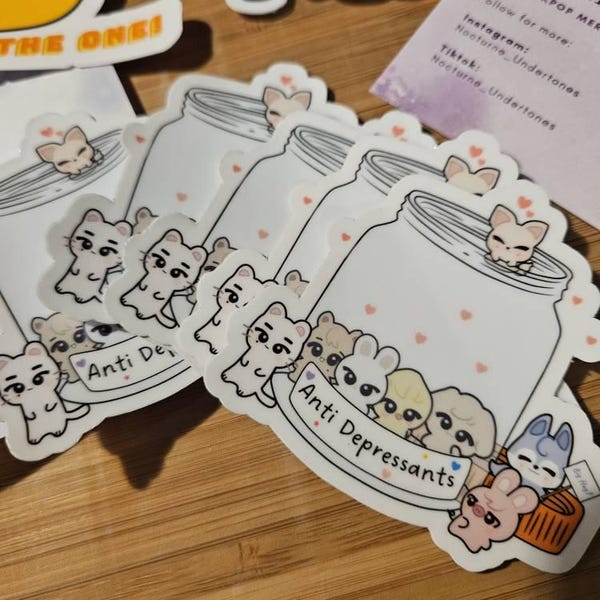 Skzoo Wolf Chan Free Hugs! Stray Kids Sticker Kpop Matte Vinyl and Laminated Vinyl Die Cut With ...