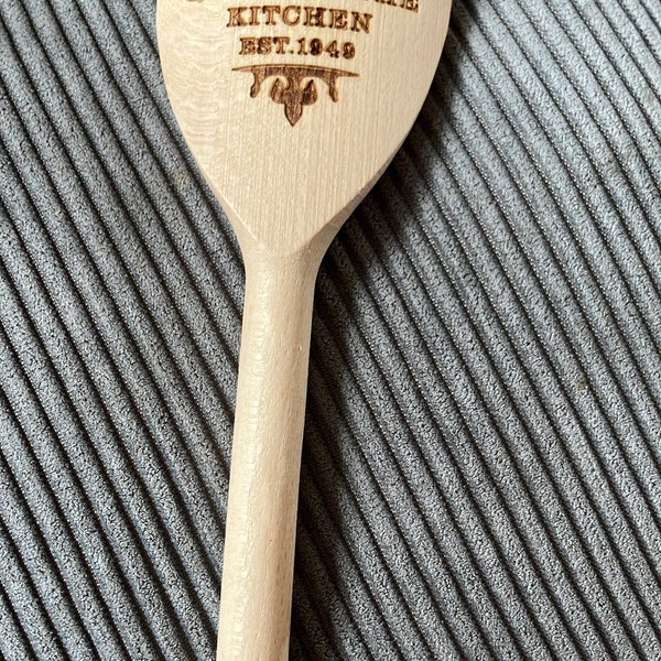 Personalised Engraved Wooden Spoon Custom Text Baking Baker Chef Star ...