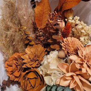 SPICED SEPTEMBER: Rustic Boho /burnt Orange/ivory Sola Wood Flowers ...