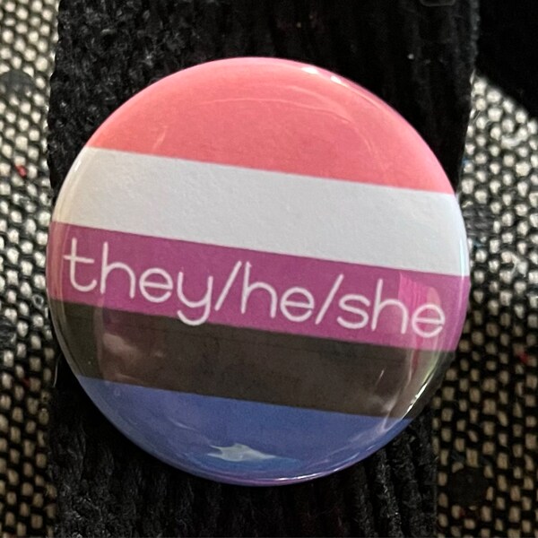 Customizable Pronoun Button | LGBTQ Transgender Nonbinary Pride - Etsy