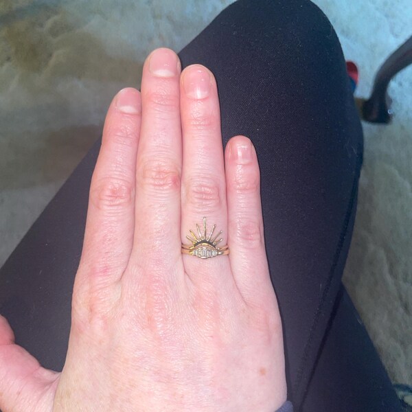 Horizon Ring/ Sun Ray Ring/ Sun Ring/ Gold Stacking Ring - Etsy