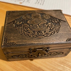Celtic Ravens Themed Mini Wooden Jevelery Box/casket - Etsy