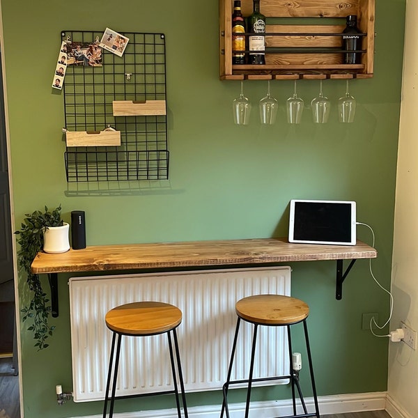 30cm Breakfast Bar, Rustic Chunky Industrial Style Breakfast Bar Buy ...