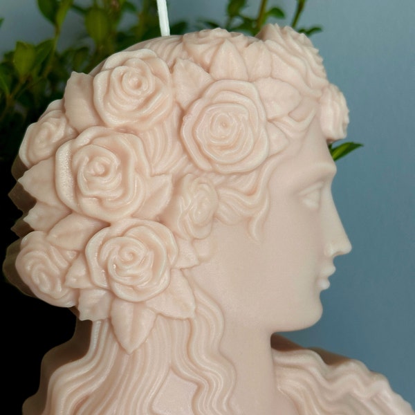 Elegant Goddess Bust Candle - Unique Decorative Sculptural Candle With ...