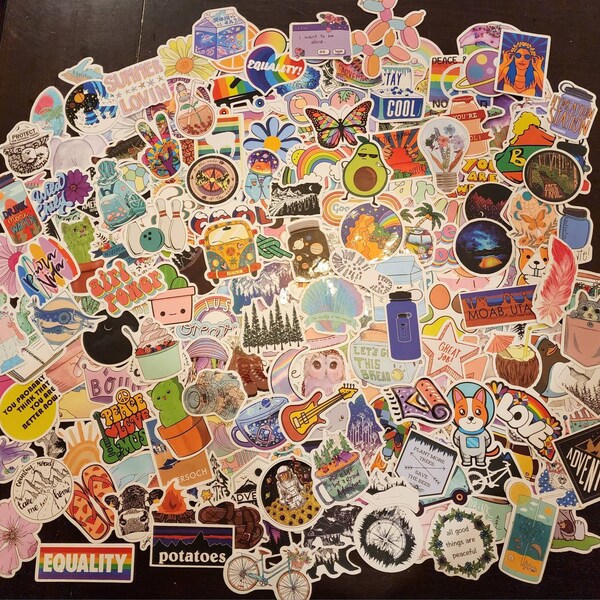 100 Cool Colorful Sticker Pack Skateboard Laptop Car Stickers - Etsy