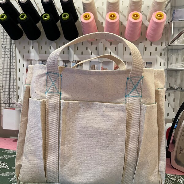 Multi-pocket Grocery Tote ONE SIZE Sewing Pattern Shopping Bag Pattern ...