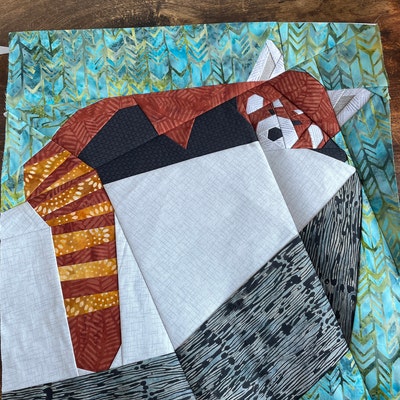 Set of 3 Red Panda Paper-piecing Quilt Patterns, PDF - Etsy