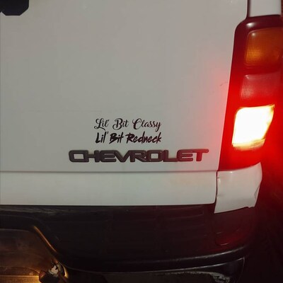 Lil' Bit Class Lil' Bit Redneck Vinyl Decal / Country Girl Decal / Truck Decal / Truck Sticker ...