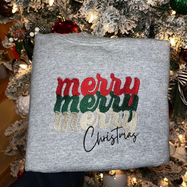 Merry Christmas Embroidery File - 5 Sizes - 5 Formats - Winter, Holiday ...