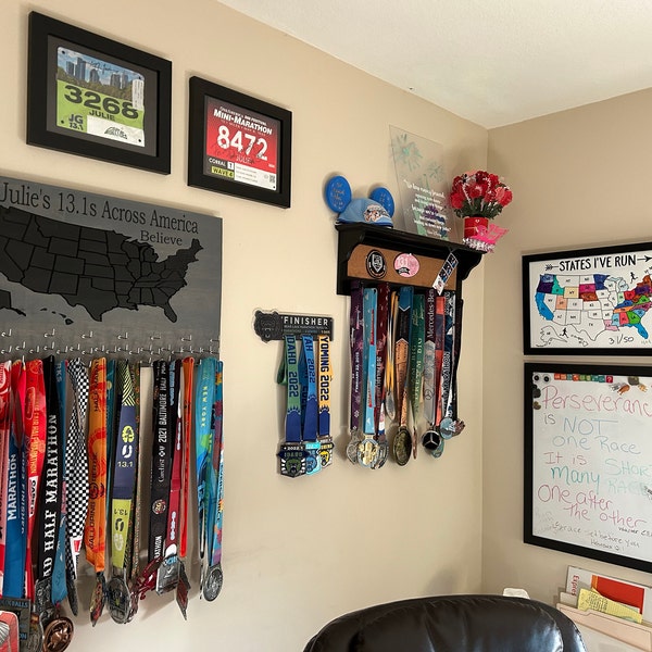 50 States Marathon Medal Holder, Chalkboard US Map, Running Gift - Etsy