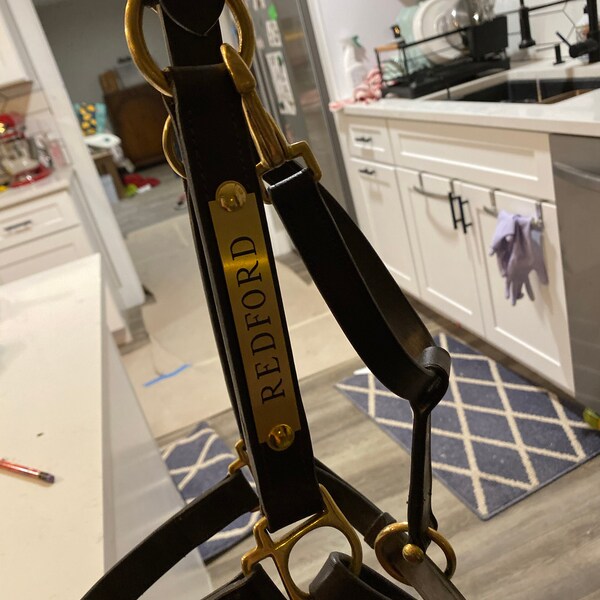 HALTER PLATE XLARGE .032" Solid Brass or .020" Nickel Silver Custom ...