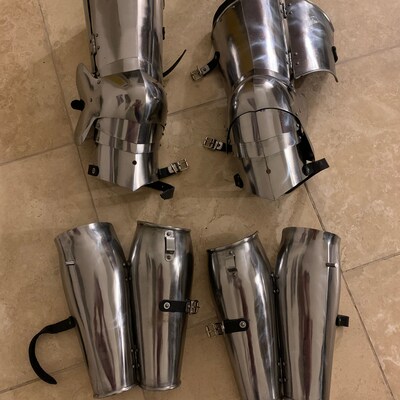 Leg Combat Armor Set , Plate Legs, Cuisses With Poleyns and Greaves SCA ...