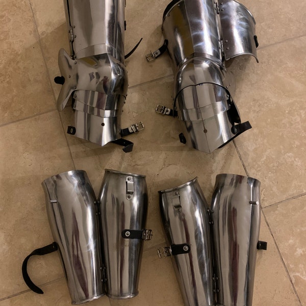 Leg Combat Armor Set , Plate Legs, Cuisses With Poleyns and Greaves SCA ...