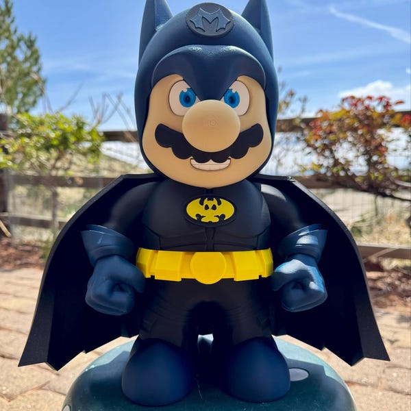 10" Blue Super Mario Toad Figure - 3D Printed Retro Gaming Collectible ...