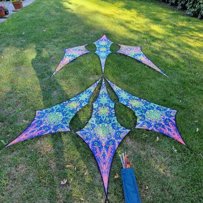 Psychedelic Decoration Stage Metatron. Uv-reactive Psytrance Party ...