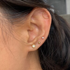 14K Solid Gold Cartilage Forward Helix Tragus Inner Conch - Etsy