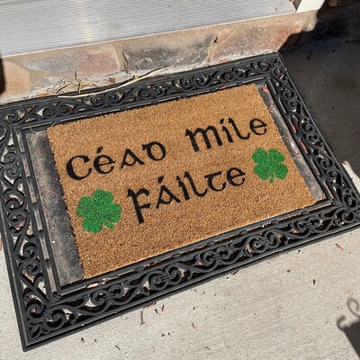 Irish Welcome Doormat Céad Míle Fáilte Welcome Mat A Hundred - Etsy