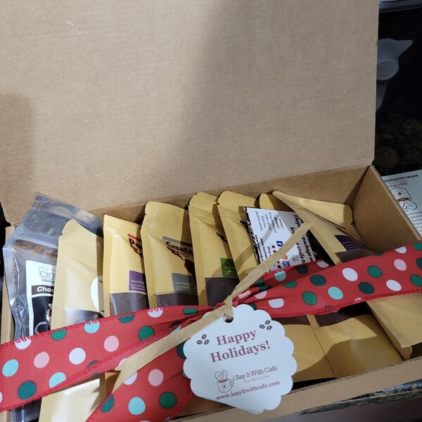 Coffee Mini Sampler With Chocolate Covered Beans | Coffee Gift Box ...