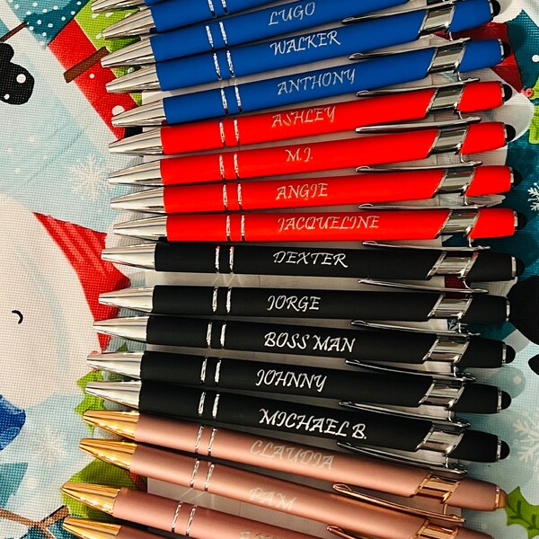 Personalized Luxurious Soft Touch Rose Gold Pen, Rubberized Soft Touch Ballpoint Pen, Fancy ...