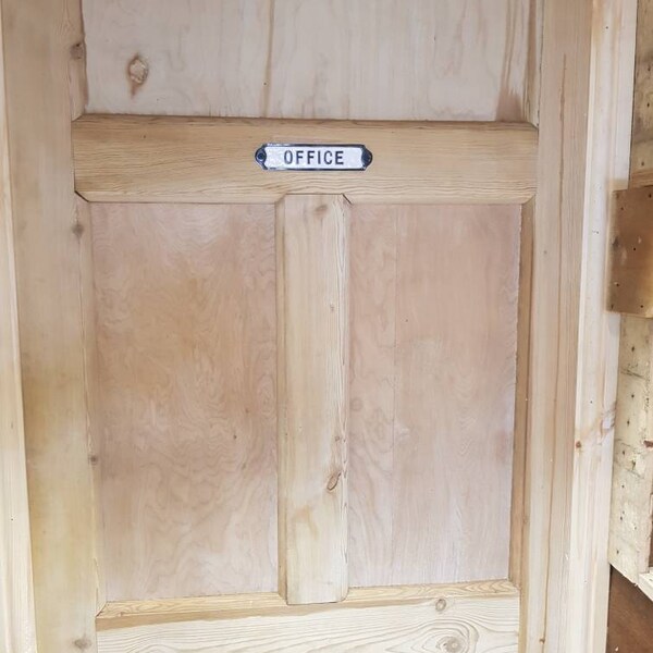 Vintage Office Sign - Solid Cast Metal Sign Office Black & White ...