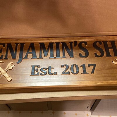 Gifts for Men Gifts for Him Husband Gift Custom Garage Sign Wooden Shop ...