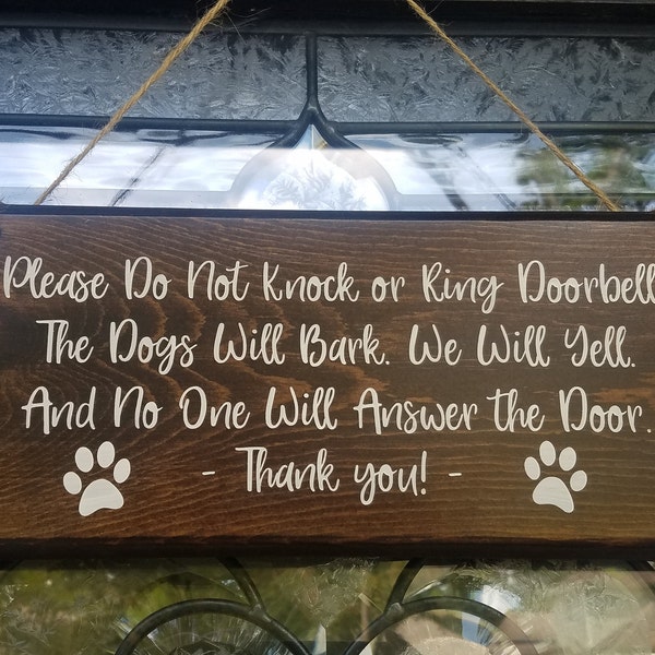 No Soliciting Sign, Protective Dog Sign, Responsive Dog Sign, Do Not ...
