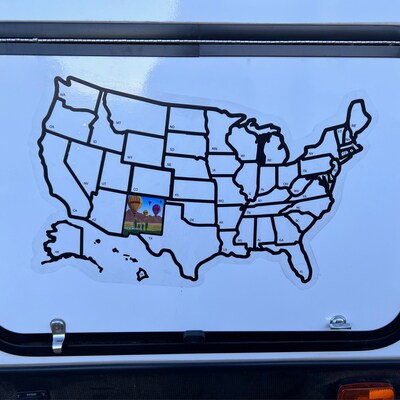RV State Sticker Travel Map 11 X 17 USA States Visited Decal United ...