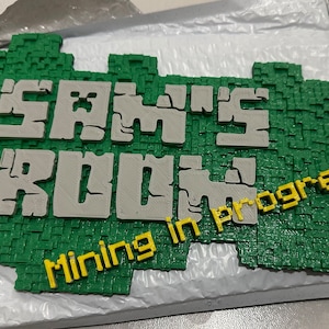 3D Door Sign Minecraft-inspired Personalized Name Custom Kids Bedroom ...