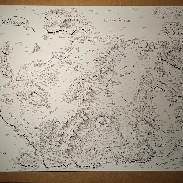 Custom Hand Drawn Fantasy Map (A3, A4, A5) - for Gifts, Aspiring ...