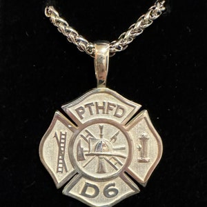 Firefighter Pendant Necklace Fire Rescue Pendant Firefighter Pendant ...