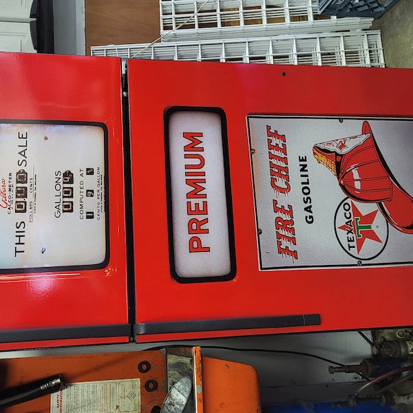 Retro Gas Pump Refrigerator Wrap Vintage Fridge Wrap Old Gas Pump ...