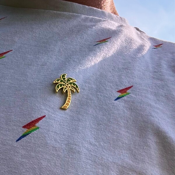 Palm Tree Enamel Pin - Hard Enamel Lapel Pin - Enamel Pin - Etsy
