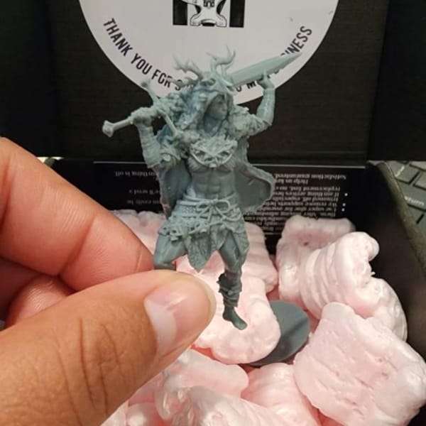 Draconic Longsword Warrior Knight Miniature 32mm Scale - Dragonborn ...