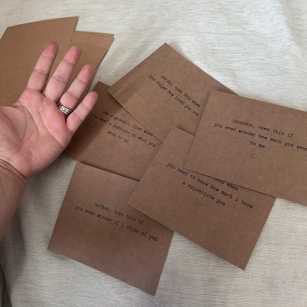 Open When Custom Envelopes and Blank Cards Personalized Long Distance ...