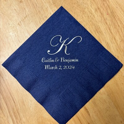 Monogrammed Wedding Napkins Personalized Wedding Reception Napkins ...