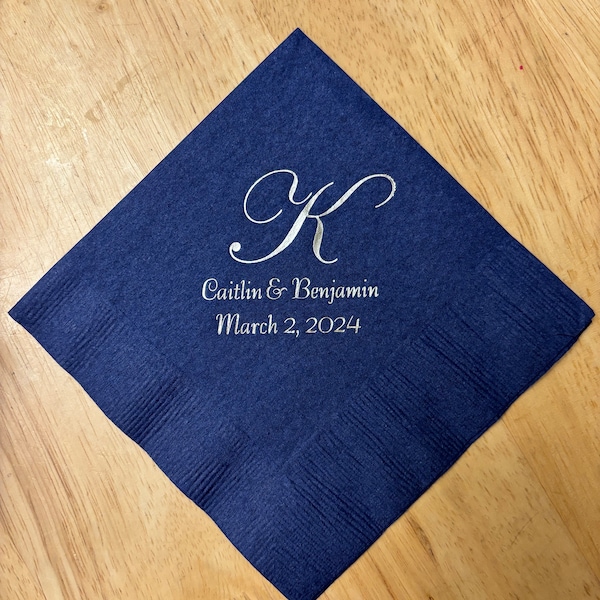 Monogrammed Wedding Napkins Personalized Wedding Reception Napkins ...