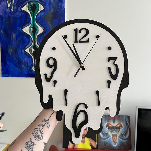 Melting Wall Clock Dopamine Decor Wood Wall Clock Funny Wall Decor ...