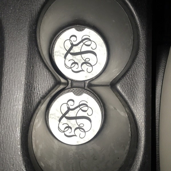 Car Coasters,set of 2, Marble Car Coasters, Monogram Car Coasters - Etsy