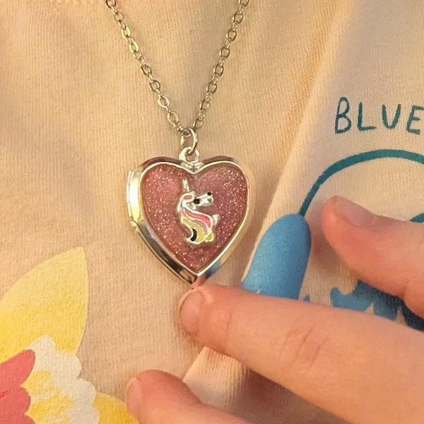 Heart Photo Locket Necklace, Custom Heart Locket, Children's Locket ...