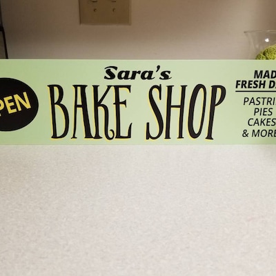 Bake Shop Open Sign, Personalized Bakery Store Name Sign, Custom Baker ...
