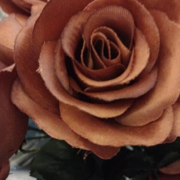 14 Gray Roses Buds, Long Stems, Bush Bouquet, Artificial Roses, Silk ...