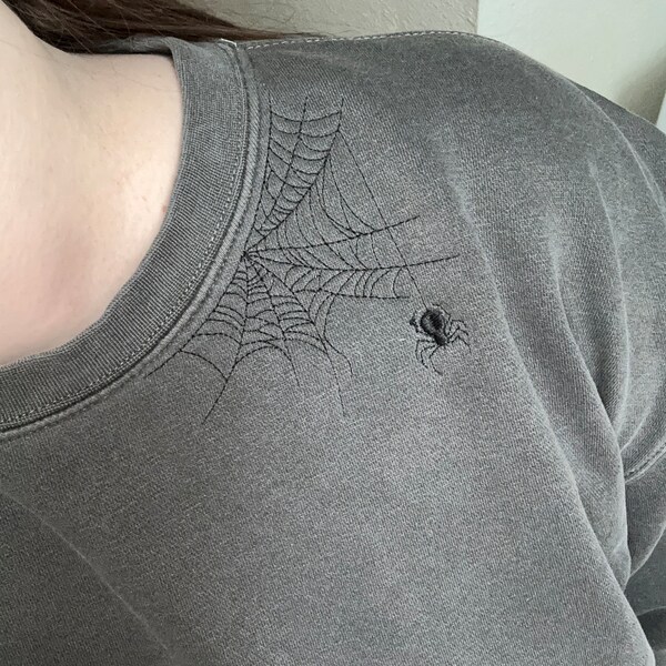 Embroidered Spiderweb Sweatshirt, Spiderweb Sweatshirt, Halloween ...