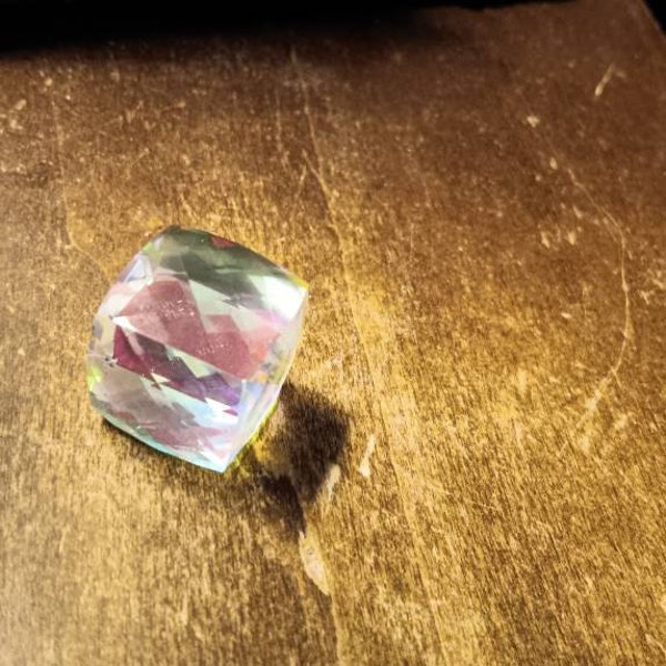Rainbow Mystic Topaz Large Cube 40-60ct Faceted Loose Stone for Jewelry ...