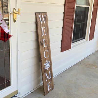 Let It Snow Sign Christmas Welcome Sign Winter Porch Decor Farmhouse ...