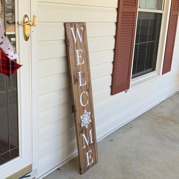 Let It Snow Sign - Christmas Welcome Sign - Winter Porch Decor ...