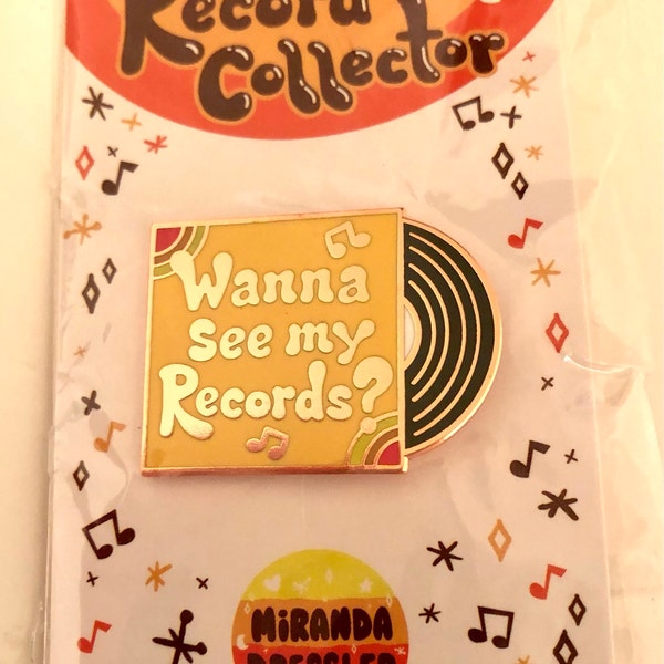 Record Collector Retro Enamel Pin - Etsy