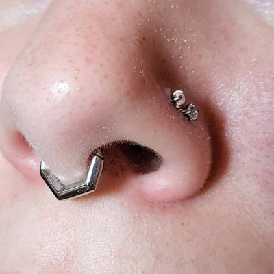 Hammered Art Deco 4 Tier Circle Septum Clicker 16g 316L - Etsy