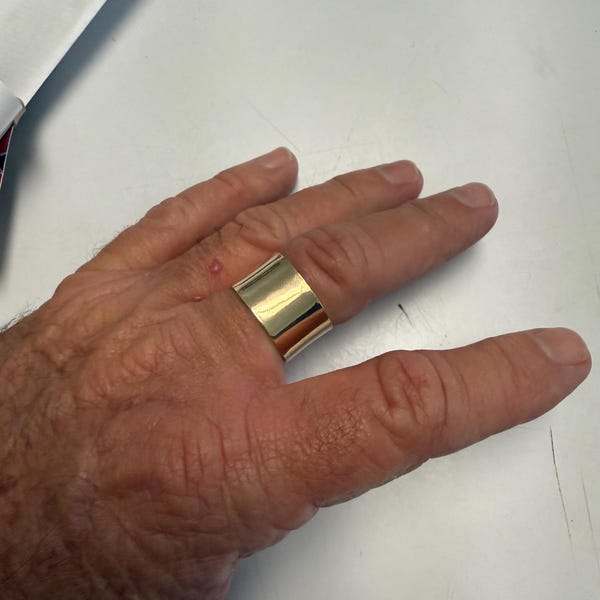 Open Ring, Solid Brass Long Ring, Chunky Ring, Large Ring, Cuff Ring ...